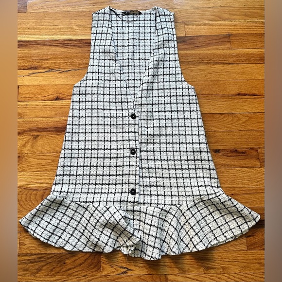 Zara | Dresses | Zara Black And White Checkered Dress | Poshmark